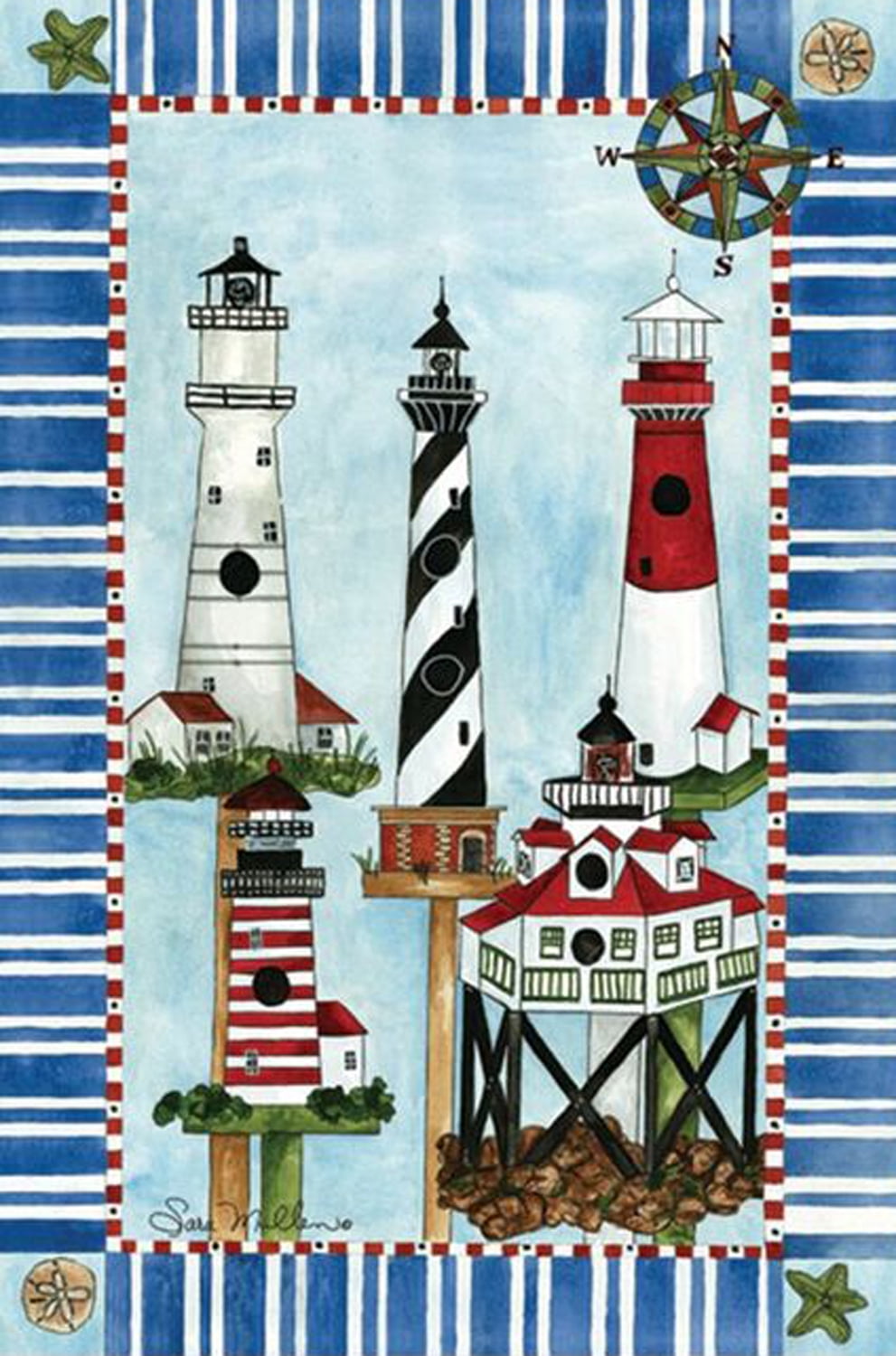 Eastern Lights Nautical House Flag Summer Seashore Beach Lighthouse 28 ...