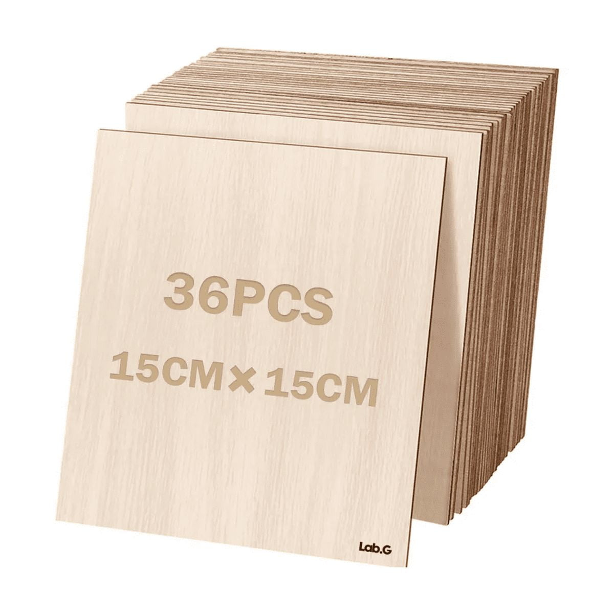 36pcs Diy Artesanía Láminas De Madera De Balsa 15 X 15 Cm Lab.G,Café ...