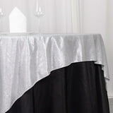 Efavormart 72"x72" Silver Glitter Sparkle Polyester Table Overlay ...