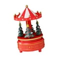 Holiday Carousel Music Box Musical Rotating Christmas Tree Ornament ...