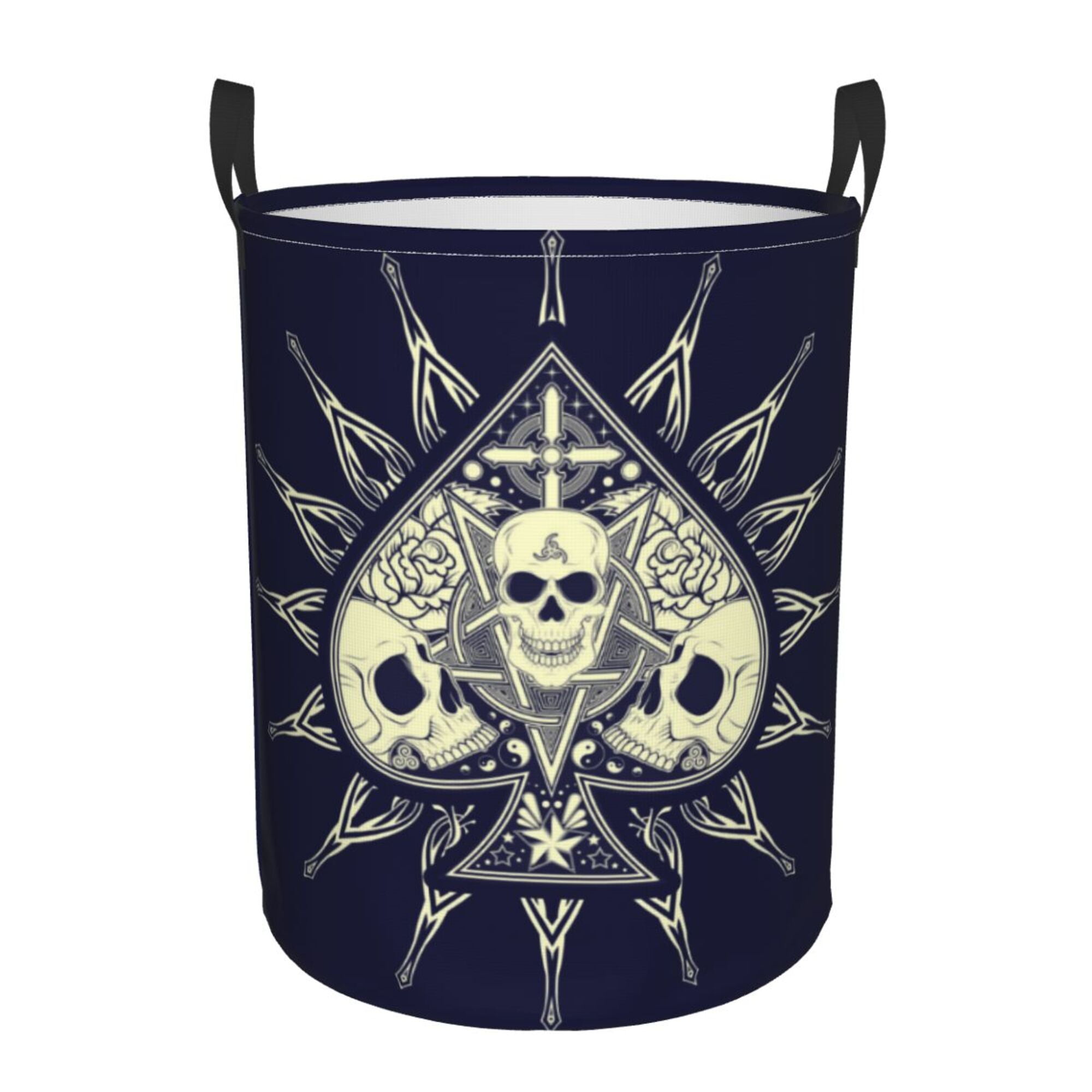 TEQUAN Waterproof Laundry Hampers, Spades Poker Death Skeleton Lomo ...