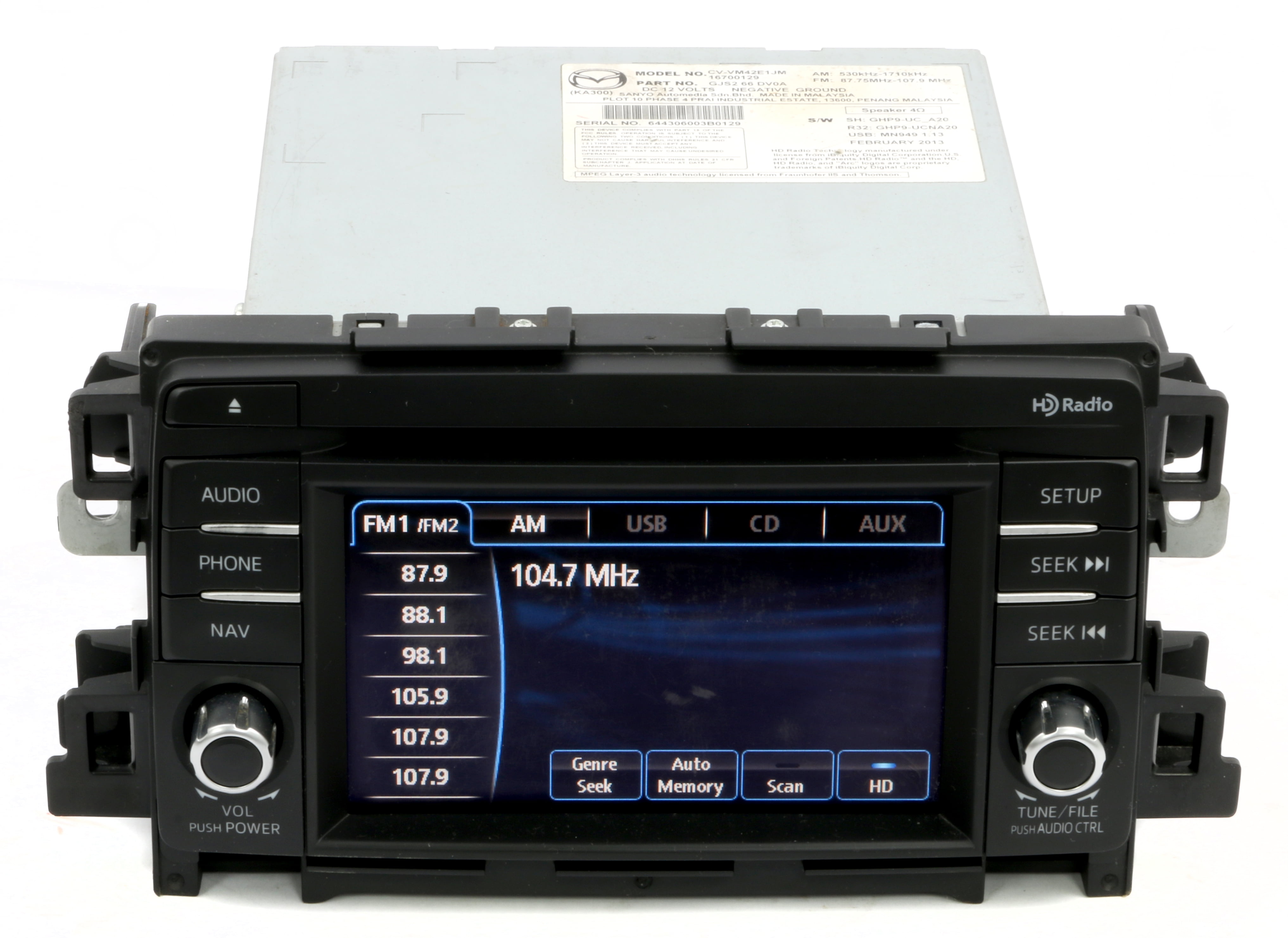 Restored 14 Mazda 6 OEM AM FM Single Disc Cd Player w 5.8 Display Screen GJS266DV0A (Refurbished ...