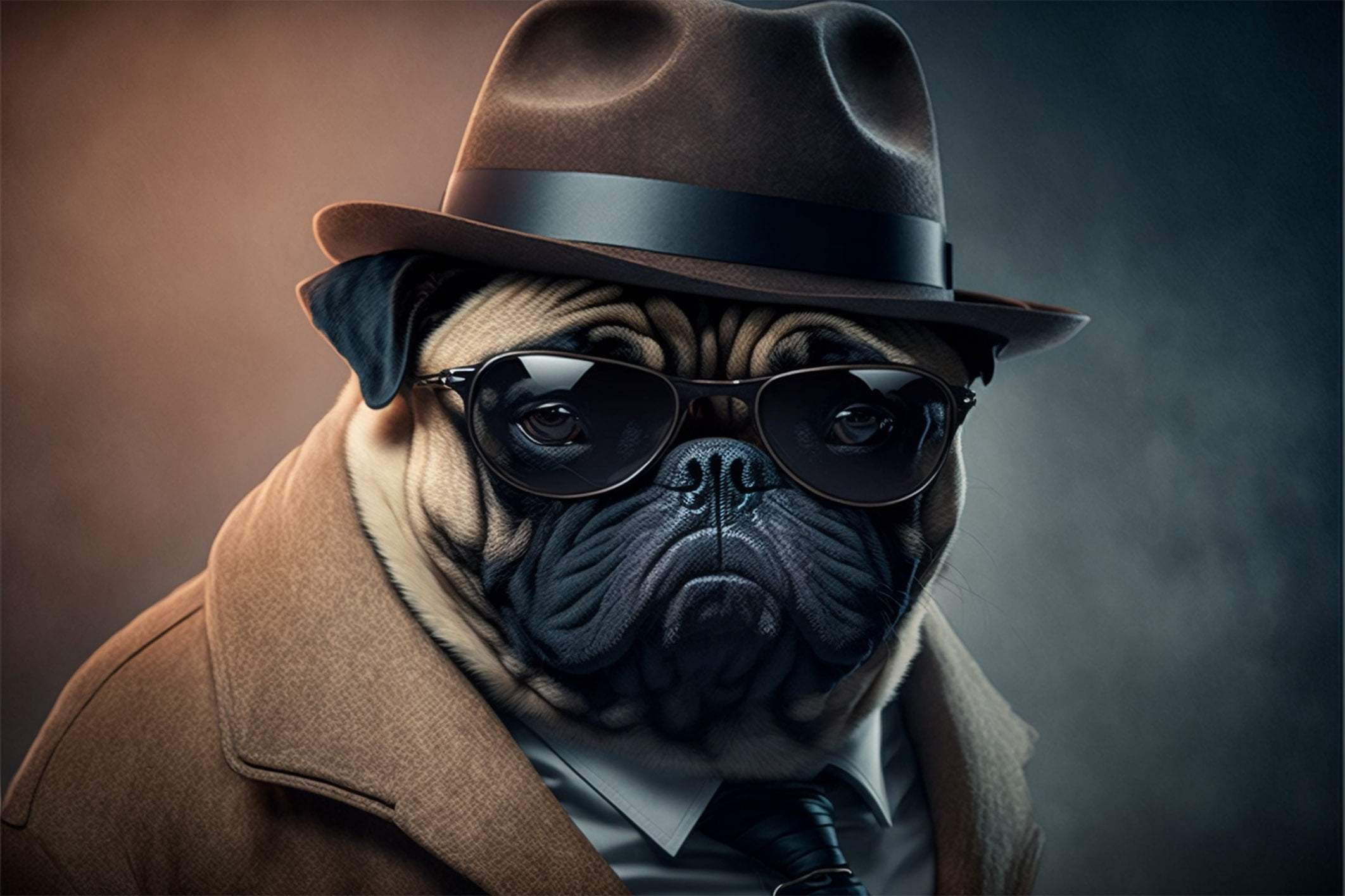 24x36 gallery poster, Cool Daddy Pug p3 - Walmart.com