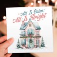 3drose, All Is Calm All Is Bright - Pretty Pink Christmas House, 12 ...
