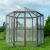 Walcut Large Aluminum Hexagonal Walk-in Bird Aviary Cages Parrot Macaw ...