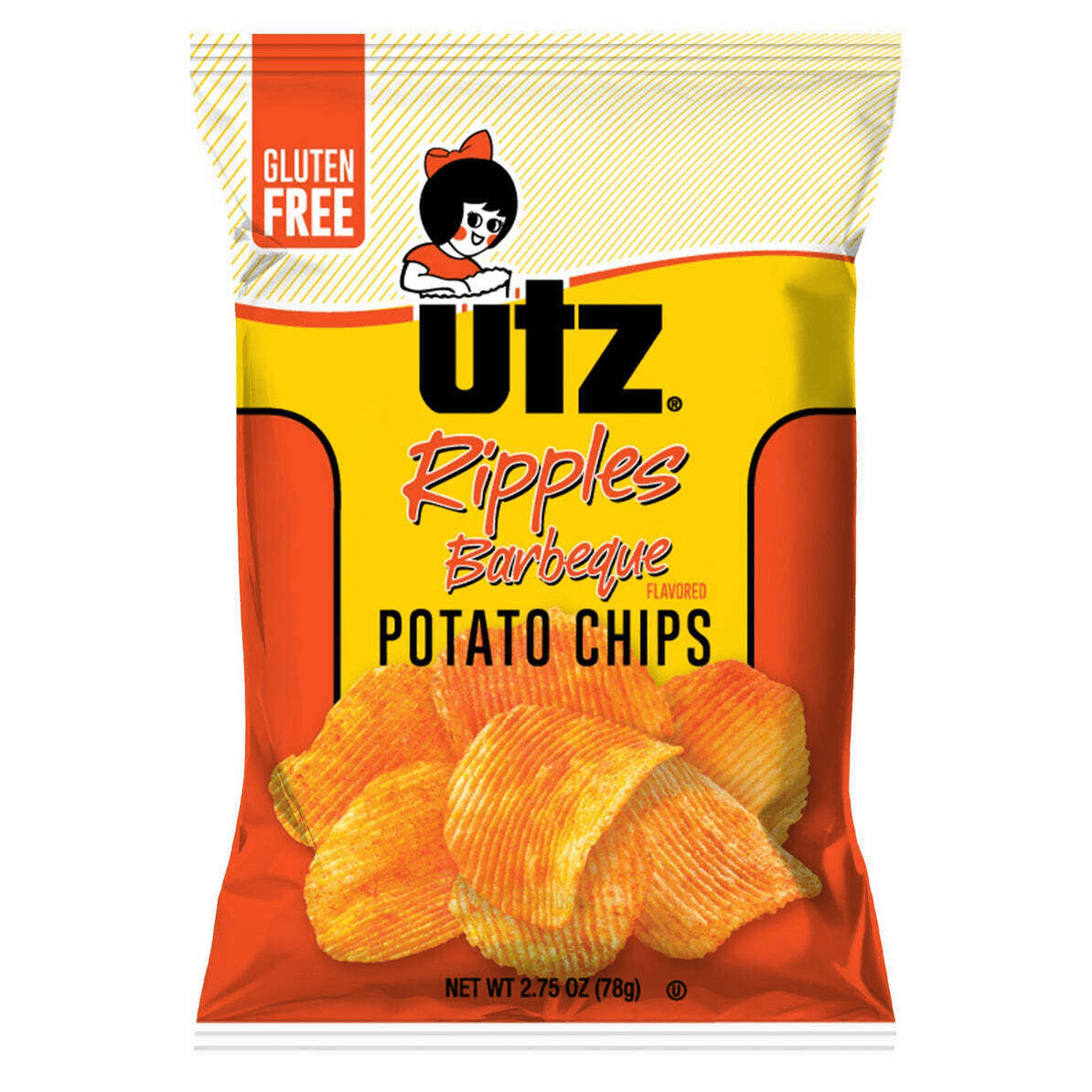 Utz Quality Foods Bar-B-Q Ripples Potato Chips, 14 Count Carton Single ...