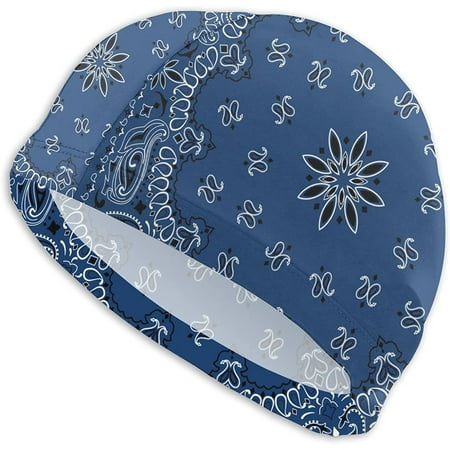 Blue Mandala Graphic Swim Cap Swimming Hat for Mans Womens Elasticity ...