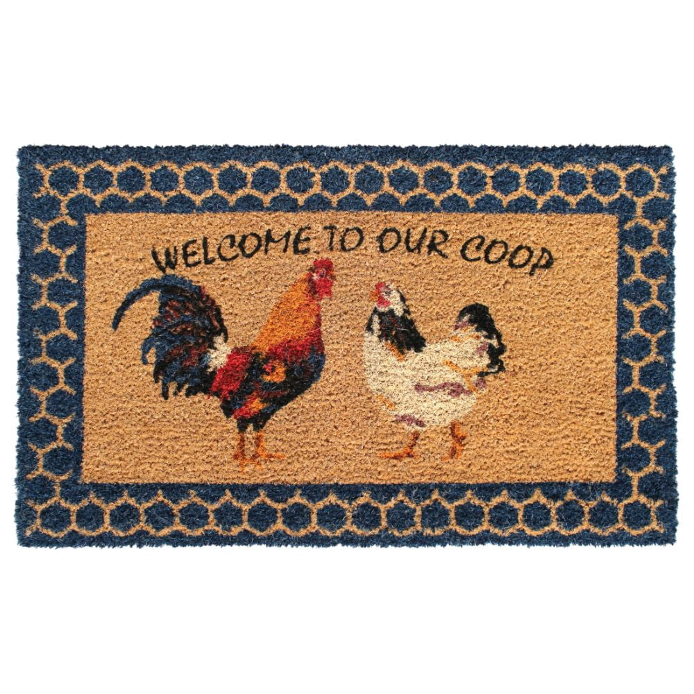 Chicken Home Decor Chicken Welcome Rug Welcome To Our Coop Chicken ...