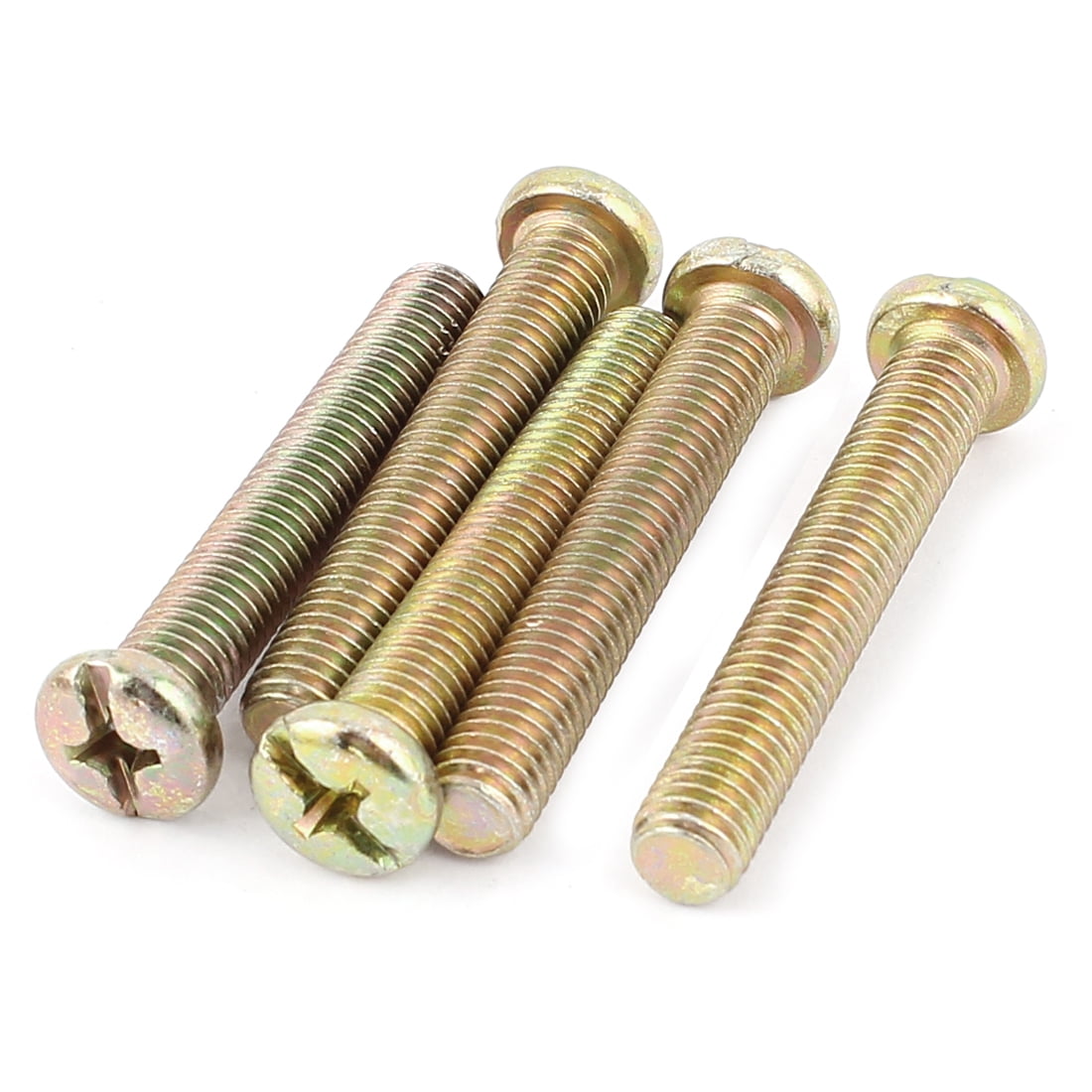 M8 x 50mm Phillips Round Head Machine Screw Bolt Bronze Tone 5 Pcs ...