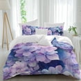 4 Piece Duvet Cover Set Queen, Watercolor Purple Embroidery Balls Soft ...