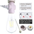 UL Listed E26 Base Bulb to 2-Prong Outlet Plug Light Socket Converter ...