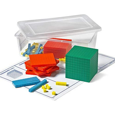 hand2mind Differentiated Plastic Base Ten Blocks Complete Set, Place Value Blocks, Counting ...