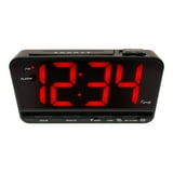 Equity Extra-Large 3 in. Red LED Alarm Clock, High/Low Brightness ...