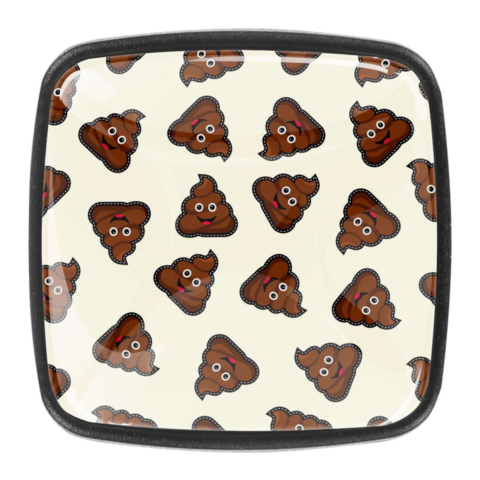 4 Pcs Square Cabinet Handle Cupboard Knob Drawer Pulls Handle Funny ...