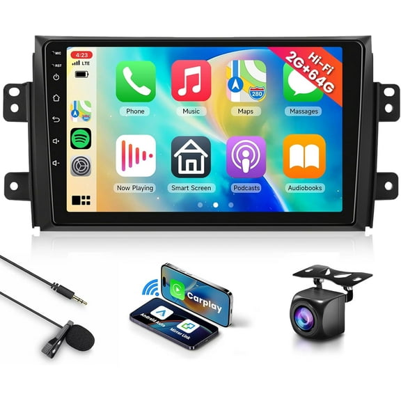 7 Inch Wireless CarPlay Android Auto Portable Touchscreen Stereo ...