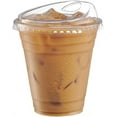 GUSTO 12 oz Crystal Clear Plastic Disposable Cups, Strawless Sip Lids ...