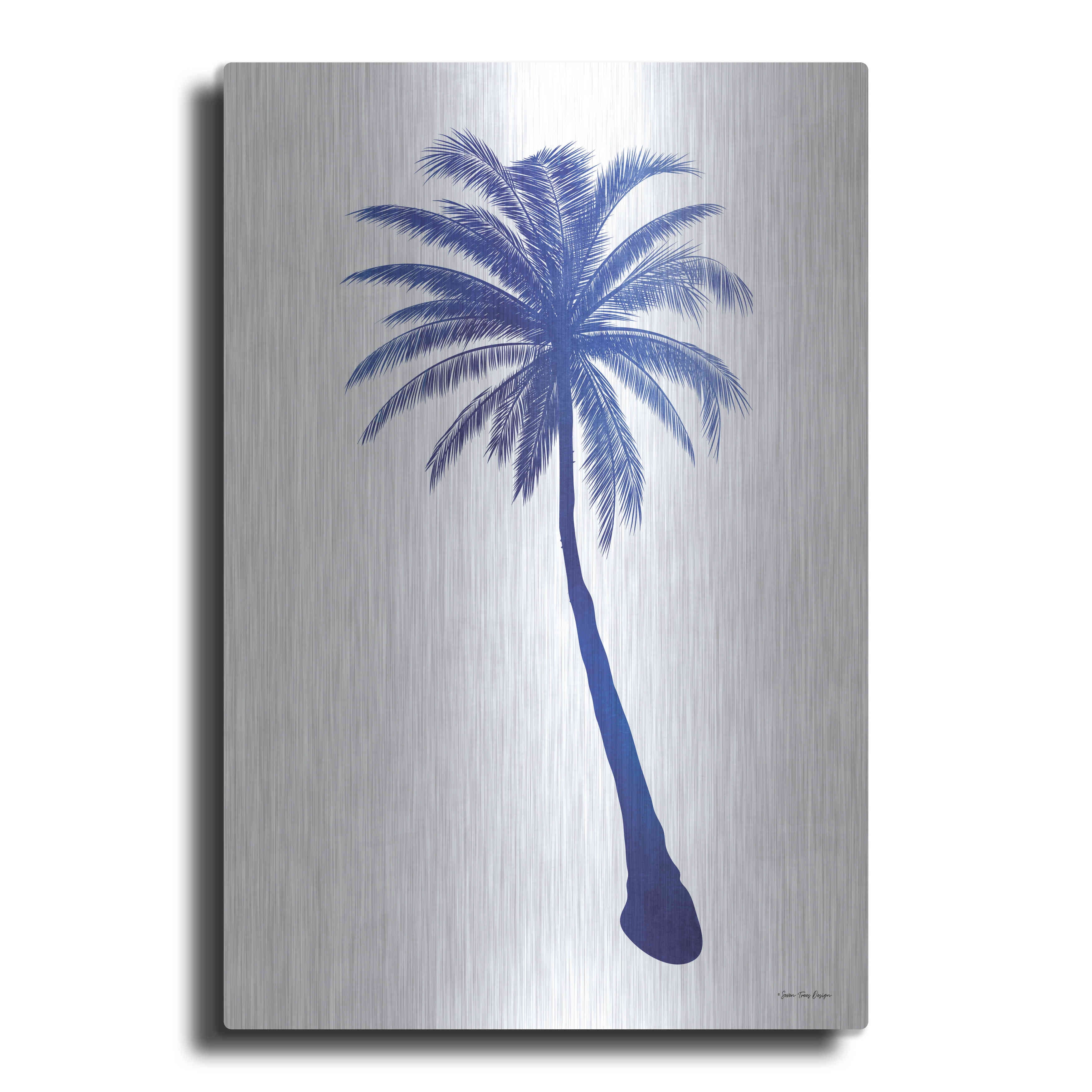 Luxe Metal Art 'Blue Palm Tree I' by Seven Trees Design, Metal Wall Art ...