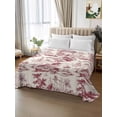 Queen Flat Sheet Red Garden Landscape Flat Sheets Only Soft Breathable ...