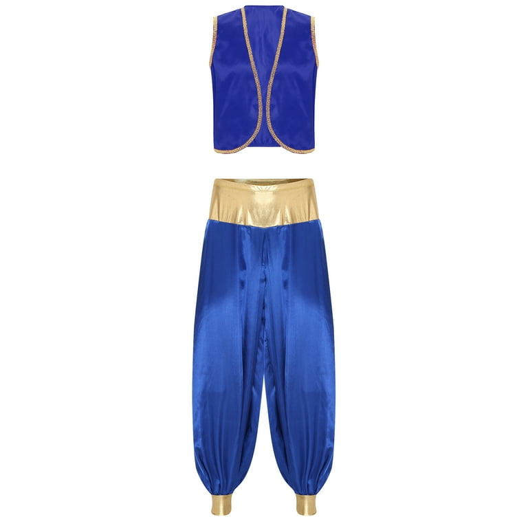 Aladdin Costume Kids Hedmy Men's Desert Prince Costume Arabian Golden ...