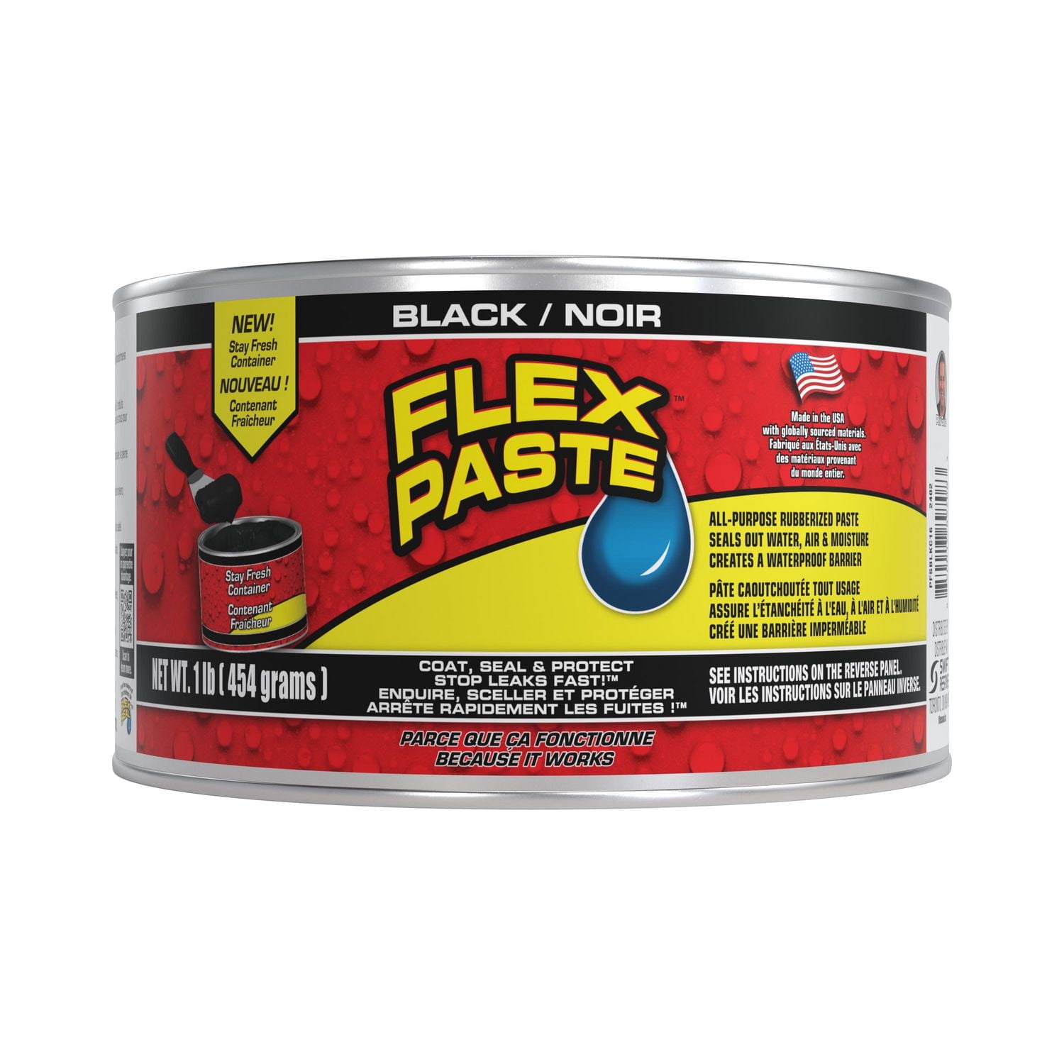 FLEX PASTE BLACK 1 LB SUPER THICK RUBBER PASTE, STOP LEAKS FAST ...