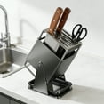 360° Rotating Knife Block,Multifunctional Kitchen Utensil Holder,Large ...
