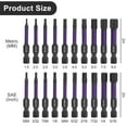 TSV Allen Wrench Drill Bits Set, Magnetic S2 Alloy Steel Hex Bits, 1/4" Hex-Shank, Metric & SAE ...