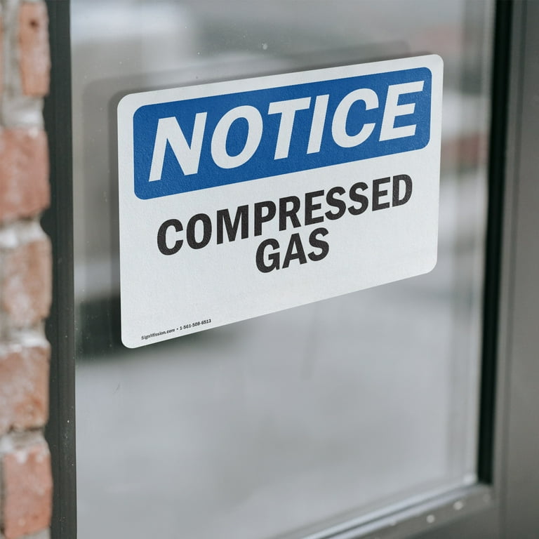 Warning Caution Compressed Gas Osha Decal Safety Sign