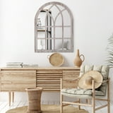 "HOMCOM Decorative Wooden Large Rustic Wall Mirror, 41"" x 31.5"", Arch ...