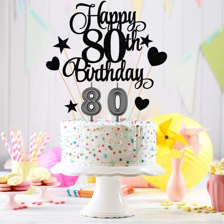 80th Birthday Cake Toppers 80th Birthday Cake Decorations Set