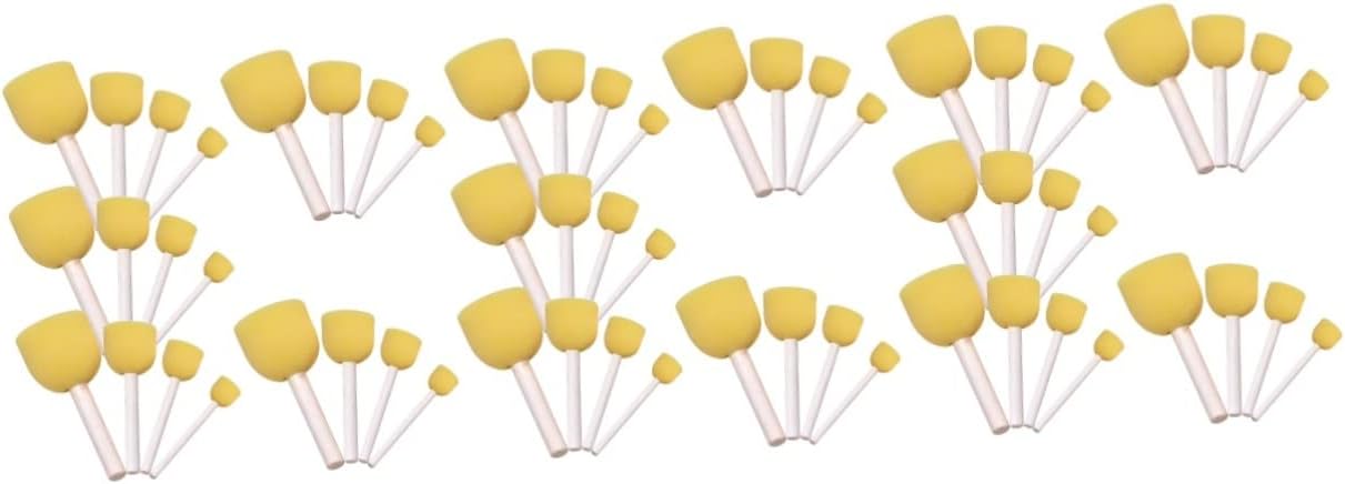 60 Pcs Round Paint Brush Art Sponge Brush DIY Paintbrush Foam Sponge Round Foam Paint Brush ...