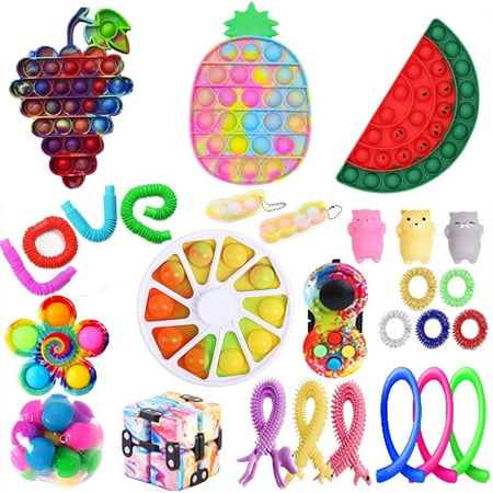 HTCM Sensory Fidget Toys Set, Cheap Fidget Fruit Toy Pack, Novelty ...