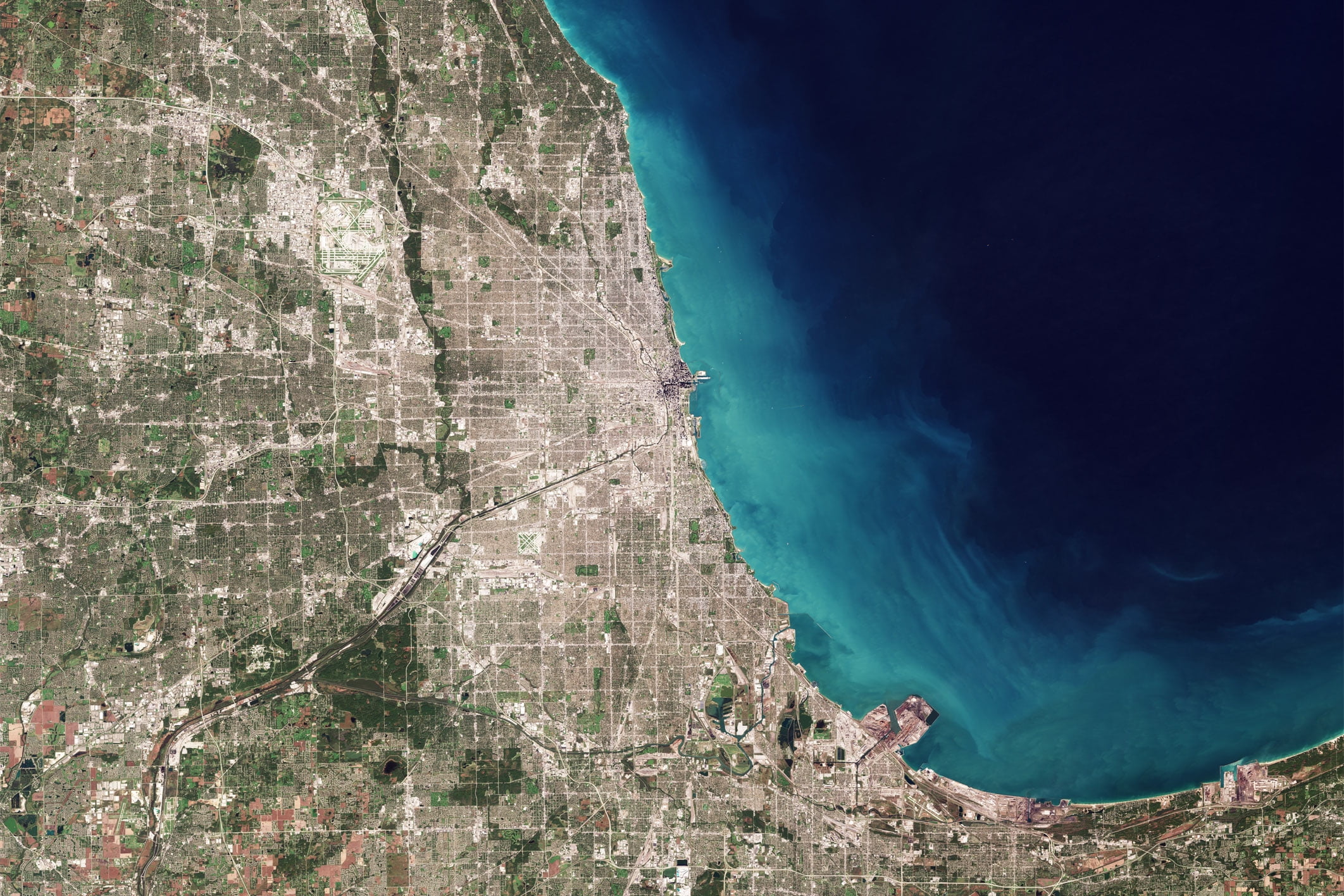 24x36 gallery poster, satellite image of Chicago - Walmart.com