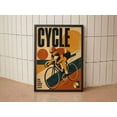 Affixzi Cycling Print Retro Mid Century Sport Vintage Cyclist Wall Art ...