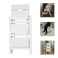 Wildnix 3-Tier Step Ladder, White Pine Folding Step Stool with Large ...