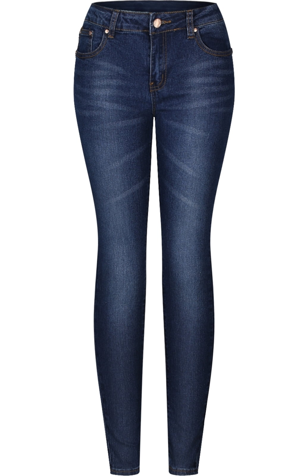 2Luver, Women's, Stretchy 5 Pocket Skinny Jeans, Medium Blue, 17 ...