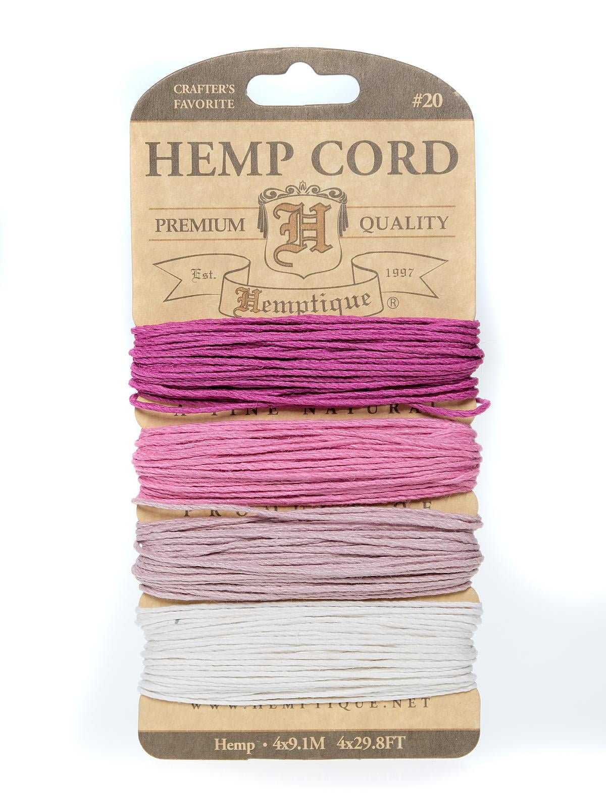 Cord Cards hemp, 9.1 m x 4 colors, ruby (pack of 6) - Walmart.com