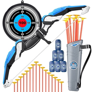 Growsly Kids Archery Set with LED Flash Lights Includes 14 Suction Cup ...