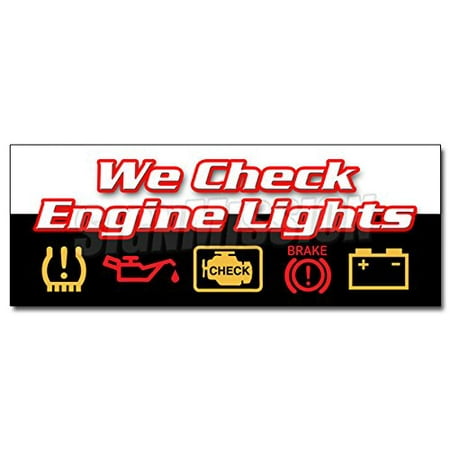 12" WE CHECK ENGINE LIGHTS DECAL sticker repair automotive mechanic ...