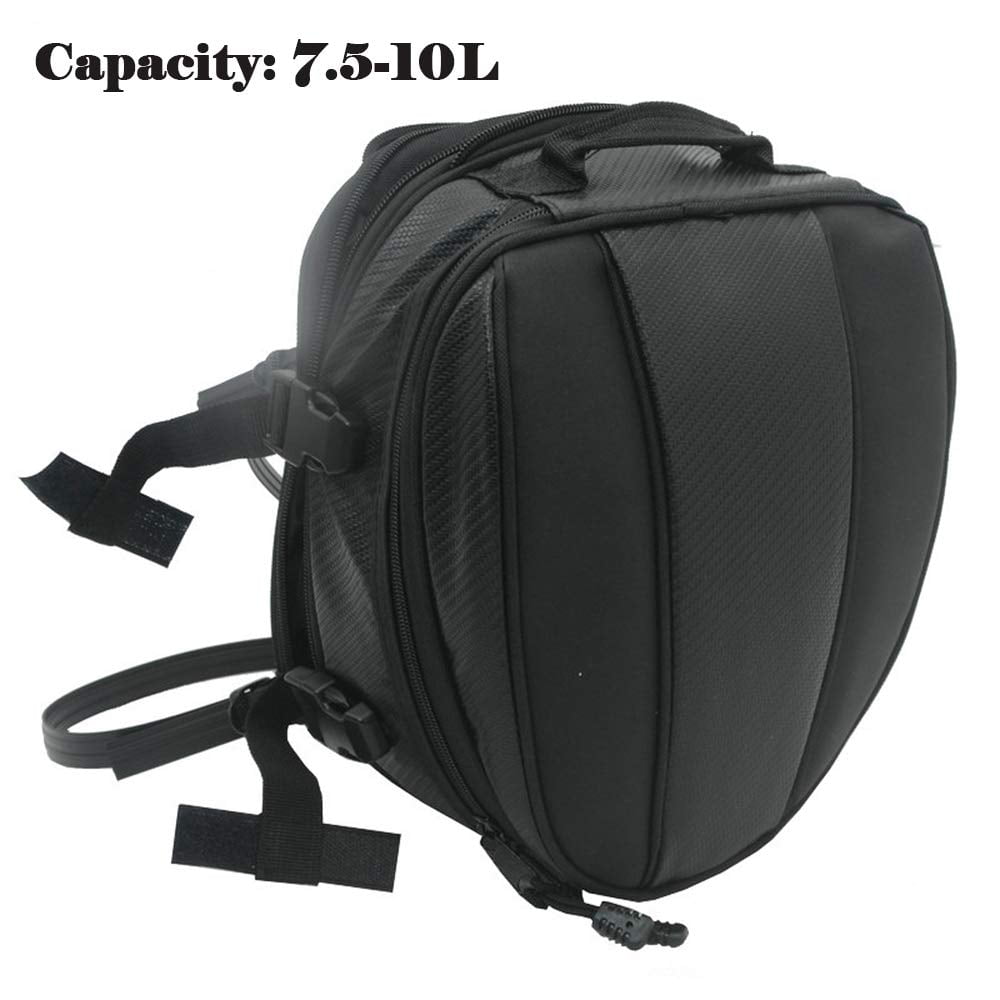 Motorcycle Rear Seat Tail Leather Pack Bag Expandable Luggage Bag PU ...