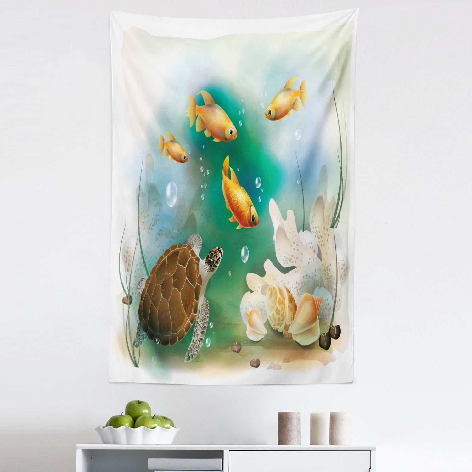 Ocean Tapestry, Ocean Life Illustration Aquarium Tropical Animals ...