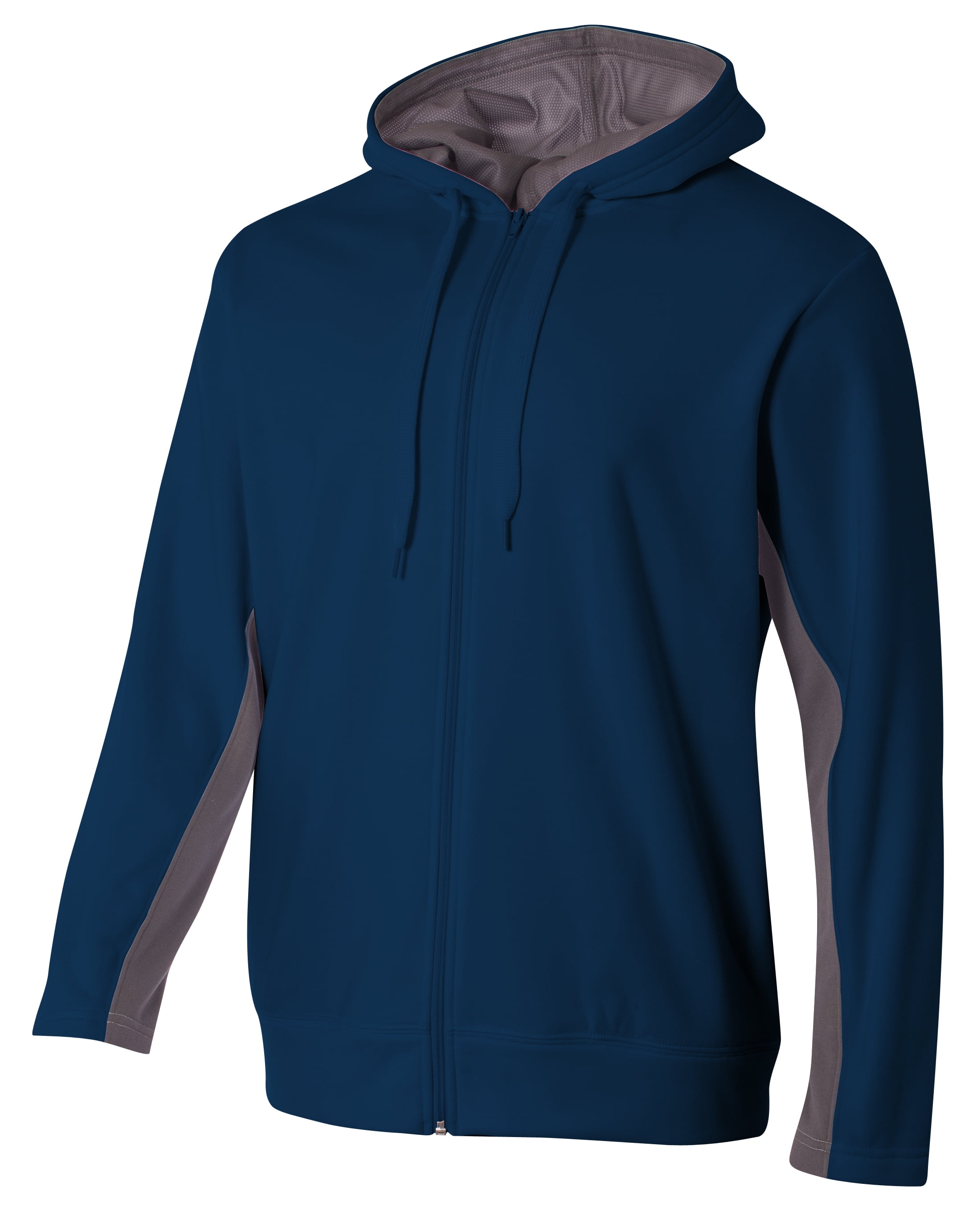 A4 Full Zip Color Block Fleece Hoodie For Men in Navy/Graphite | N4251 ...