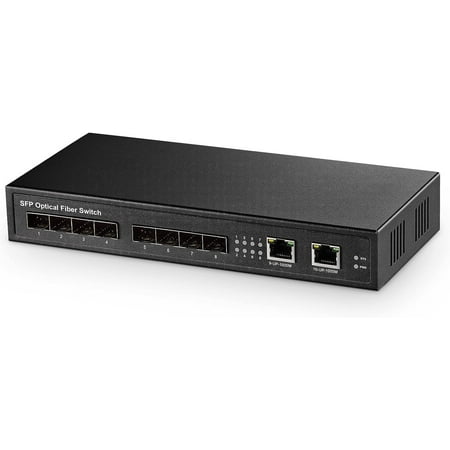 B 10 Port Gigabit SFP Switch, 8 Gigabit SFP, 2 Gigabit Ethernet ...