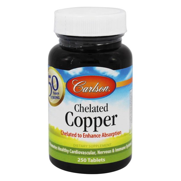 Carlson Labs - Chelated Copper 5 mg. - 250 Tablets - Walmart.com ...