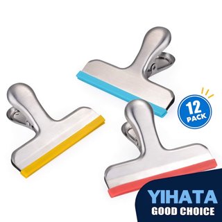 Bag Clips with Magnet, 12 Pack 6 Assorted Bright Colors Magnetic Chip ...