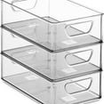 Set of 6 Clear Plastic Refrigerator Organizer Bins for Kitchen Storage ...