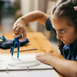 Fiskars 12-inch Metal Compass with 180-Degree Protractor, School Math ...