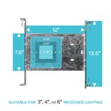 Luxrite New Construction Mounting Plate, 3-4-6 Inch Square LED Recessed ...