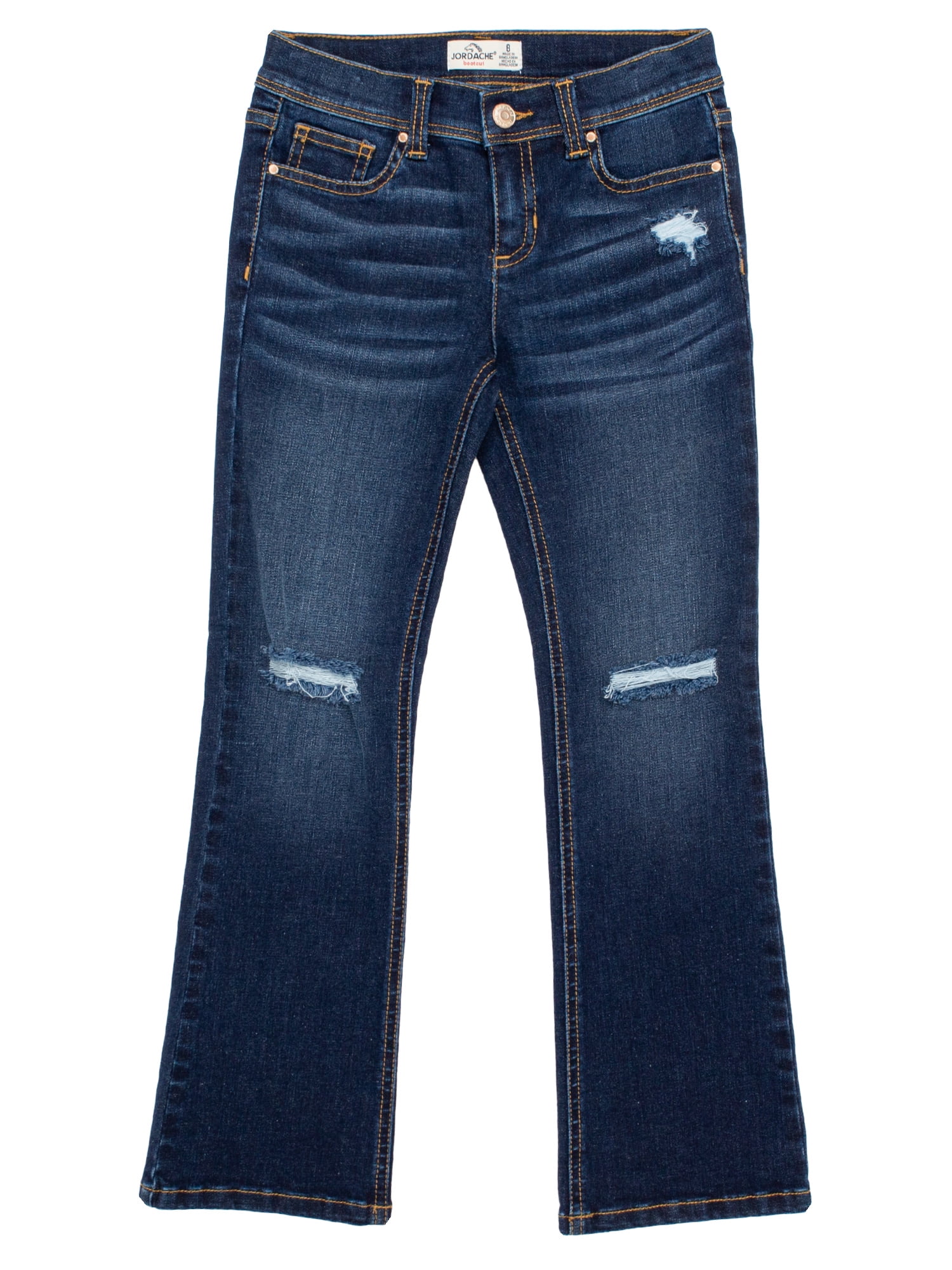 Jordache Girls Destructed Bootcut Jeans, Sizes 5-18 - Walmart.com