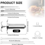 Meat Injector Syringe Kit, Flavor Injector with 3 Marinade Needles ...
