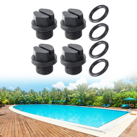 4 Pairs Pool Pump Pipe Plug with Gasket Maintenance for SP1780 SP1750 ...